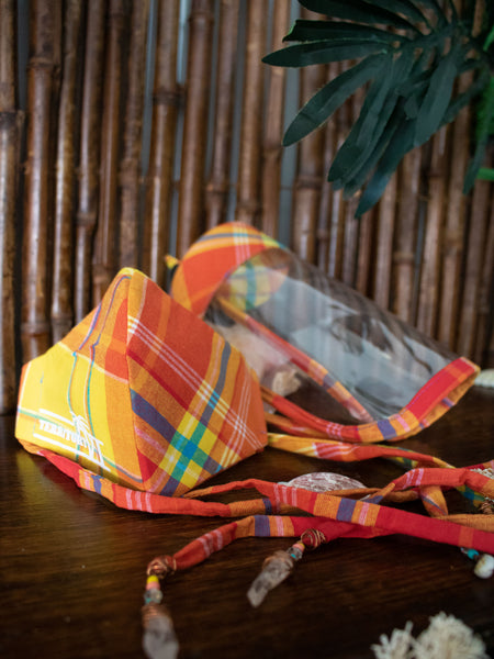 Shielded in Culture Madras Face Shield (Yellow-Multi) – Territory Six